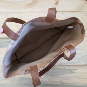 Bags | World Map Faux Leather Travel Tote | Poshmark